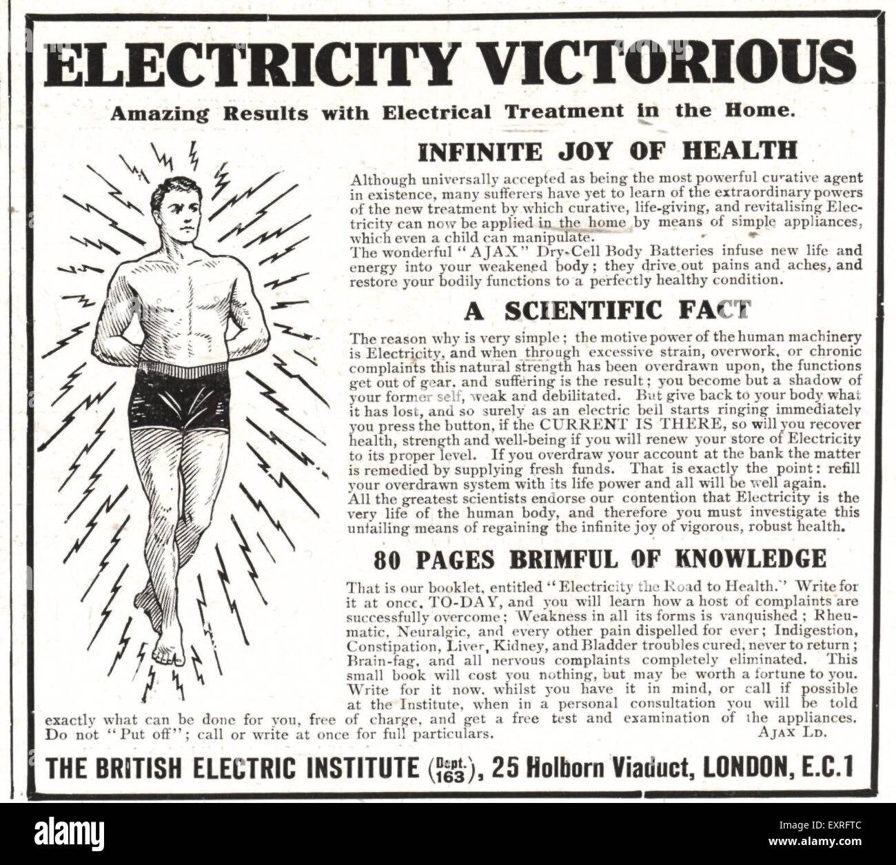 1910s UK British Electric Institute Magazine Advert Stock Photo - Alamy