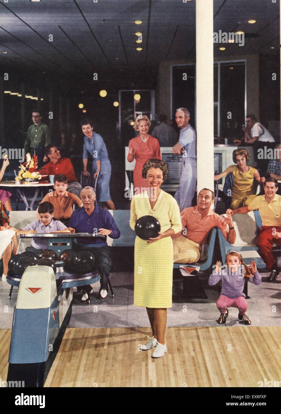 1960s USA Ten-Pin Bowling Magazine Plate Stock Photo - Alamy
