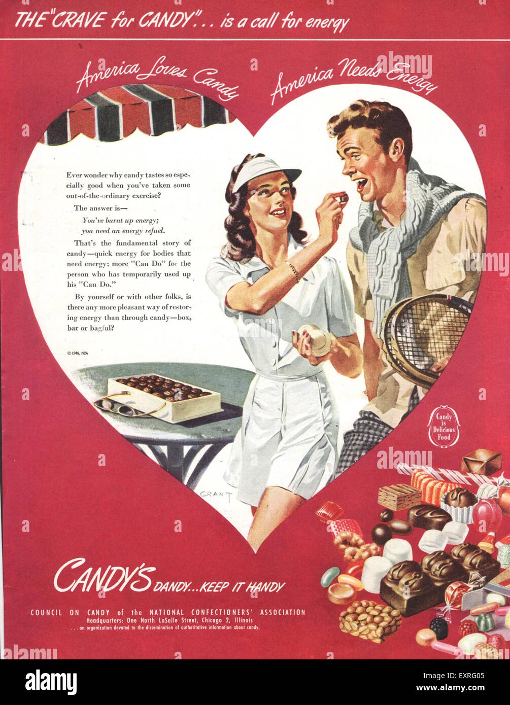 1950s USA National Confectioners Association Magazine Advert Stock ...