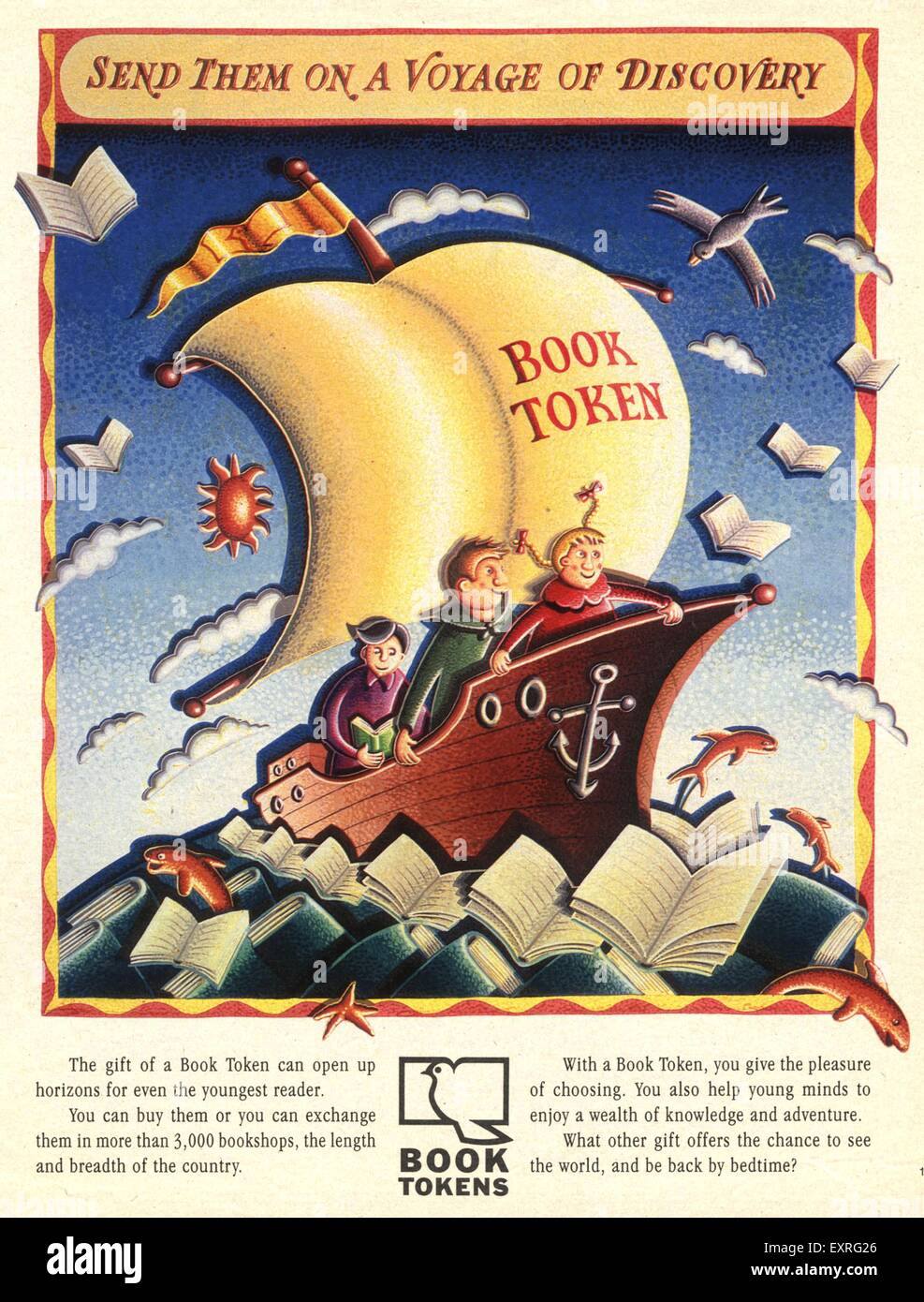 1990s UK Book Tokens Magazine Advert Stock Photo - Alamy