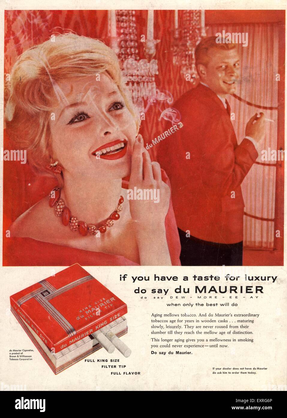 1950s UK Du Maurier Magazine Advert Stock Photo - Alamy