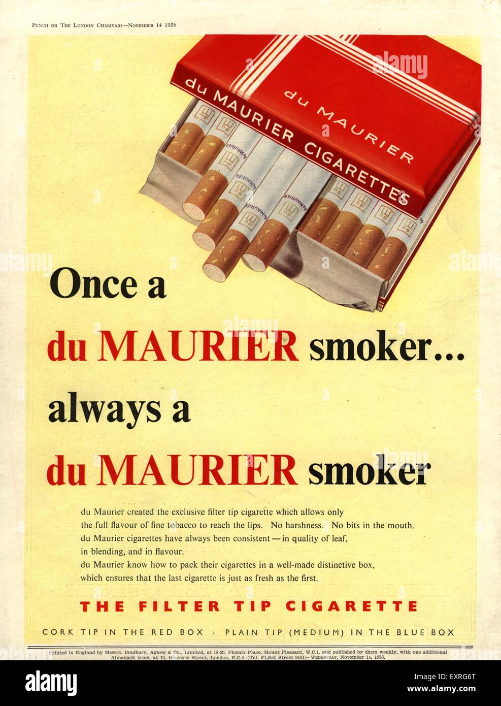 1950s UK Du Maurier Magazine Advert Stock Photo - Alamy