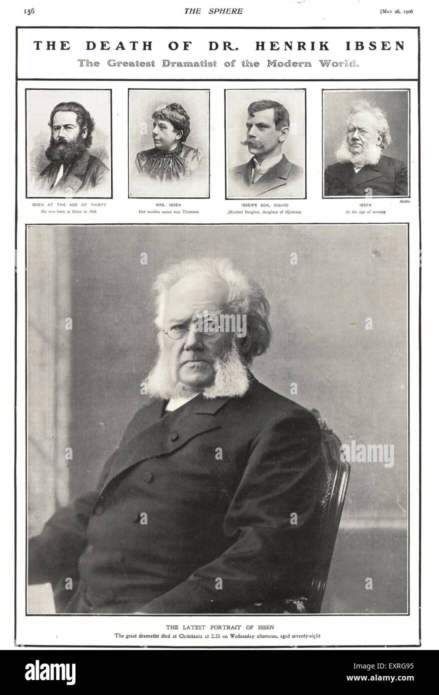 1900s UK Henrik Ibsen Magazine Plate Stock Photo - Alamy