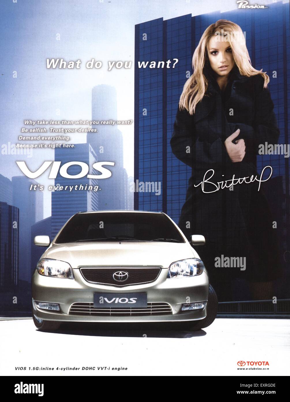 2000s UK Toyota Vios Magazine Advert Stock Photo - Alamy