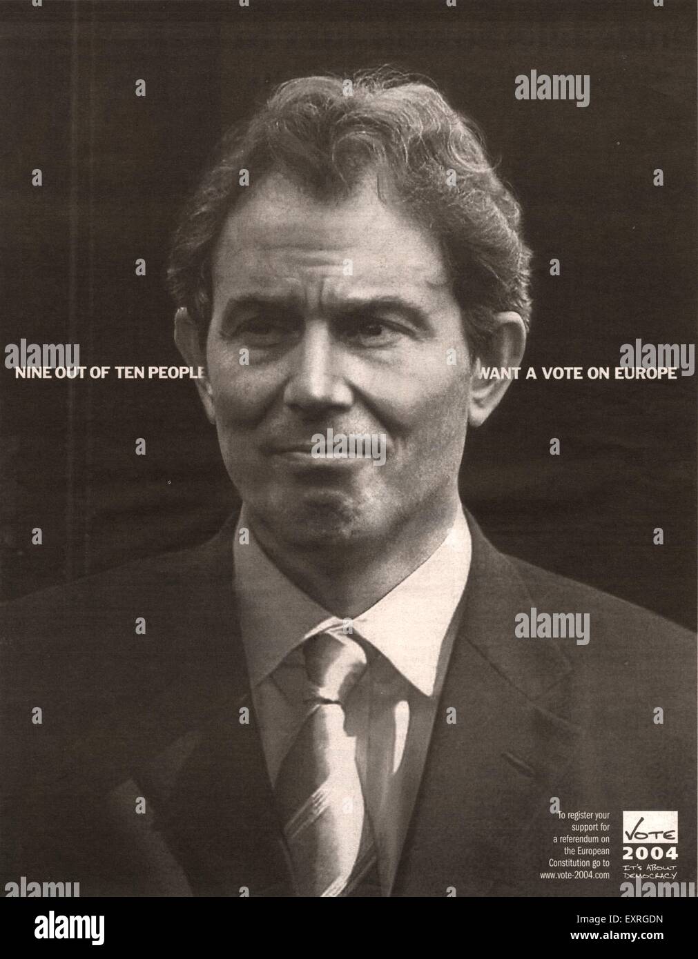 2000s UK Vote 2004 Magazine Advert Stock Photo - Alamy