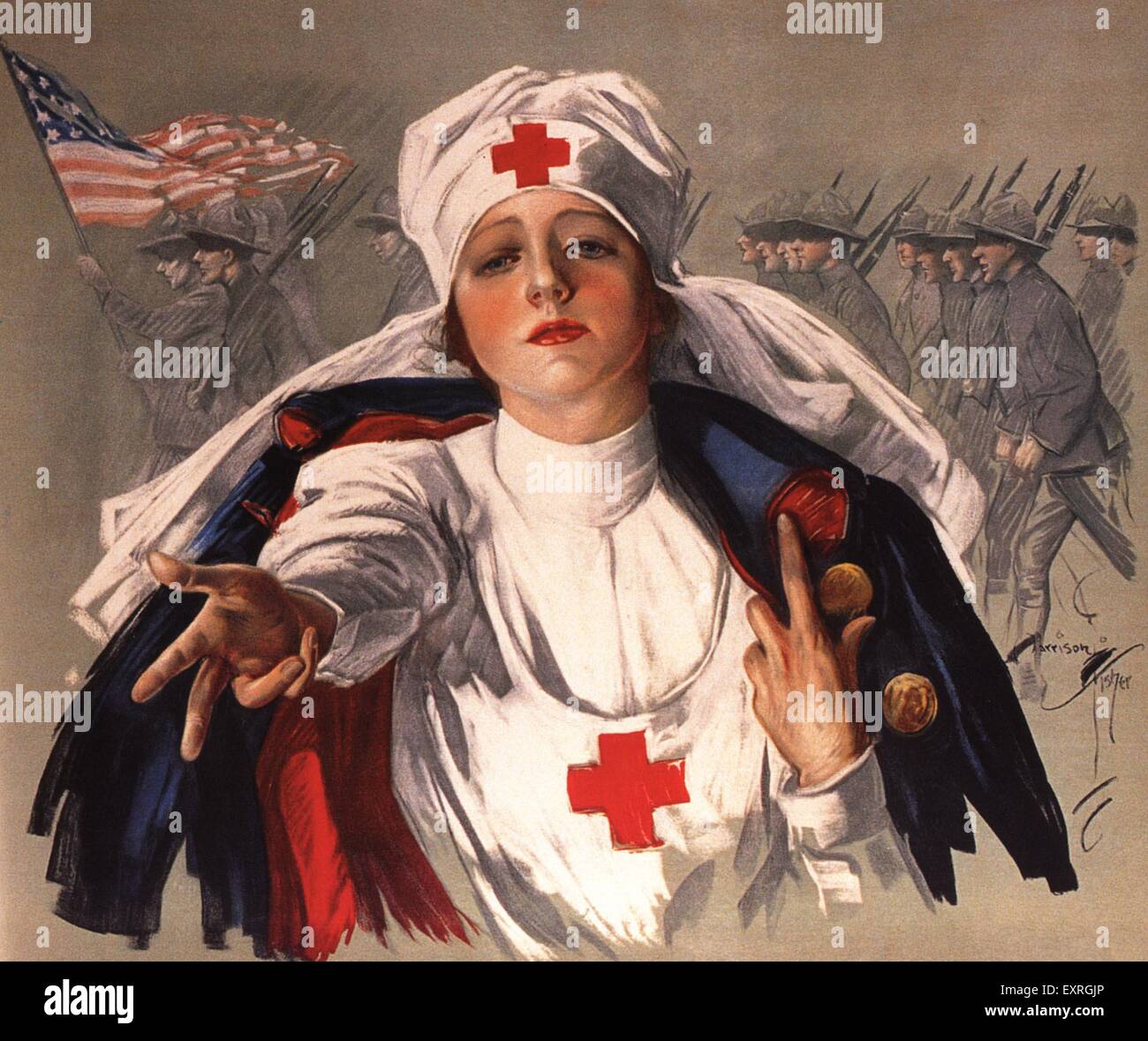 1910s USA The Red Cross Nurses WW1 Poster Stock Photo - Alamy