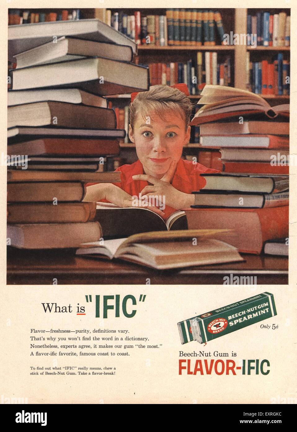 1950s USA Beech-Nut Gum Magazine Advert Stock Photo - Alamy