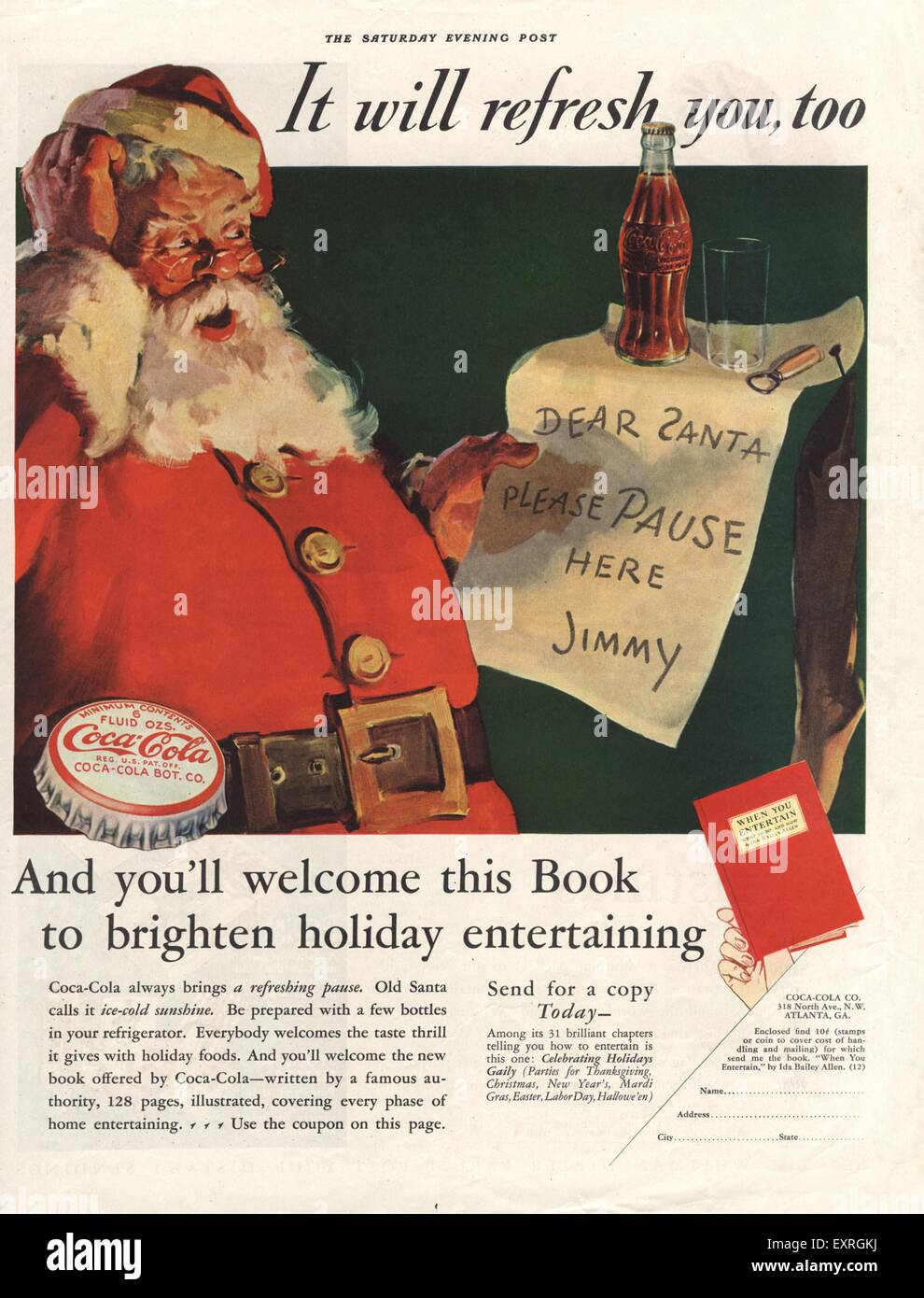 1930s USA Coca-Cola Magazine Advert Stock Photo - Alamy