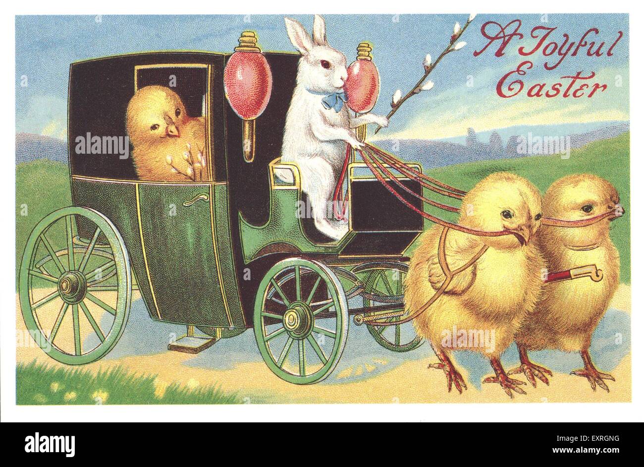 1900s USA Easter Rabbits Greetings Card Stock Photo - Alamy