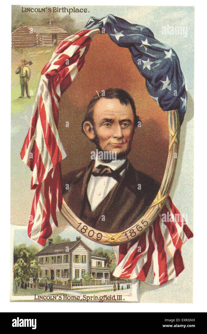 1900s USA Abraham Lincoln Greetings Card Stock Photo - Alamy
