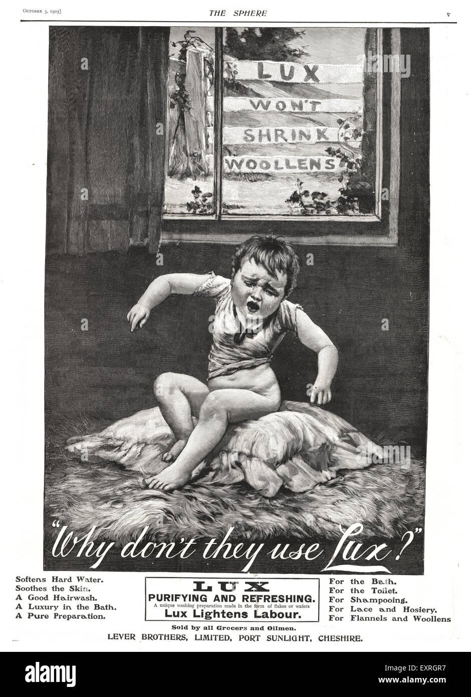 1900s UK Lux Magazine Advert Stock Photo - Alamy