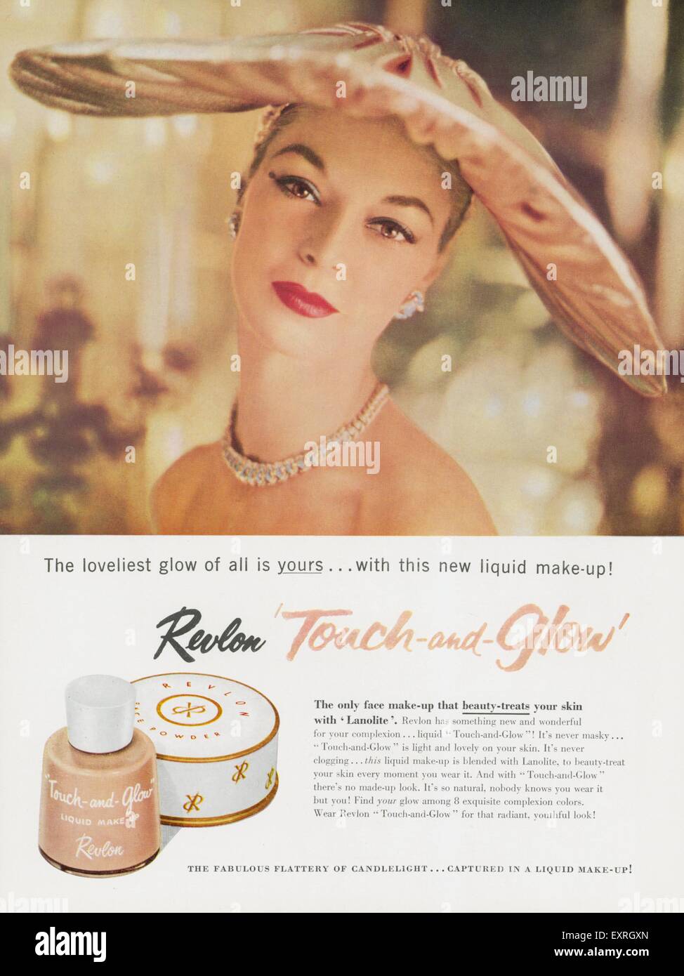 1950s UK Revlon Magazine Advert Stock Photo - Alamy