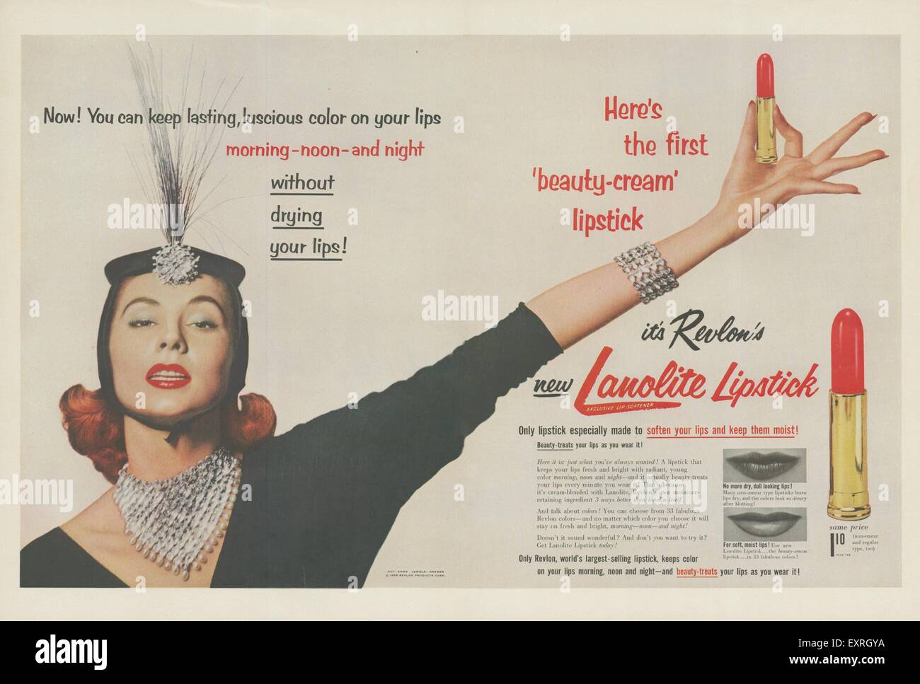 1950s USA Revlon Magazine Advert Stock Photo - Alamy