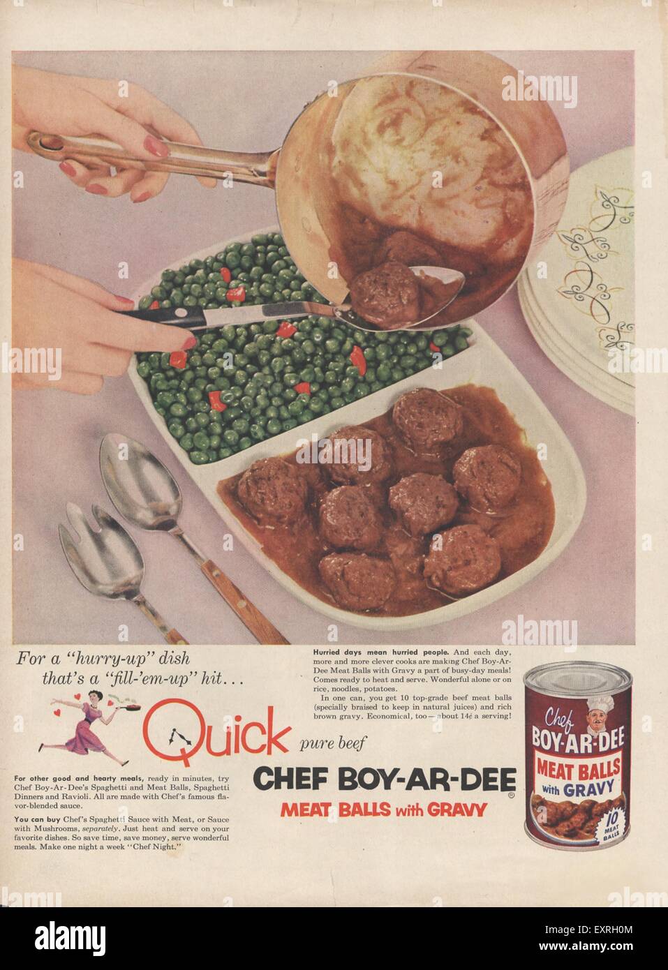 1950s USA Chef Boy-Ar-Dee Magazine Advert Stock Photo - Alamy