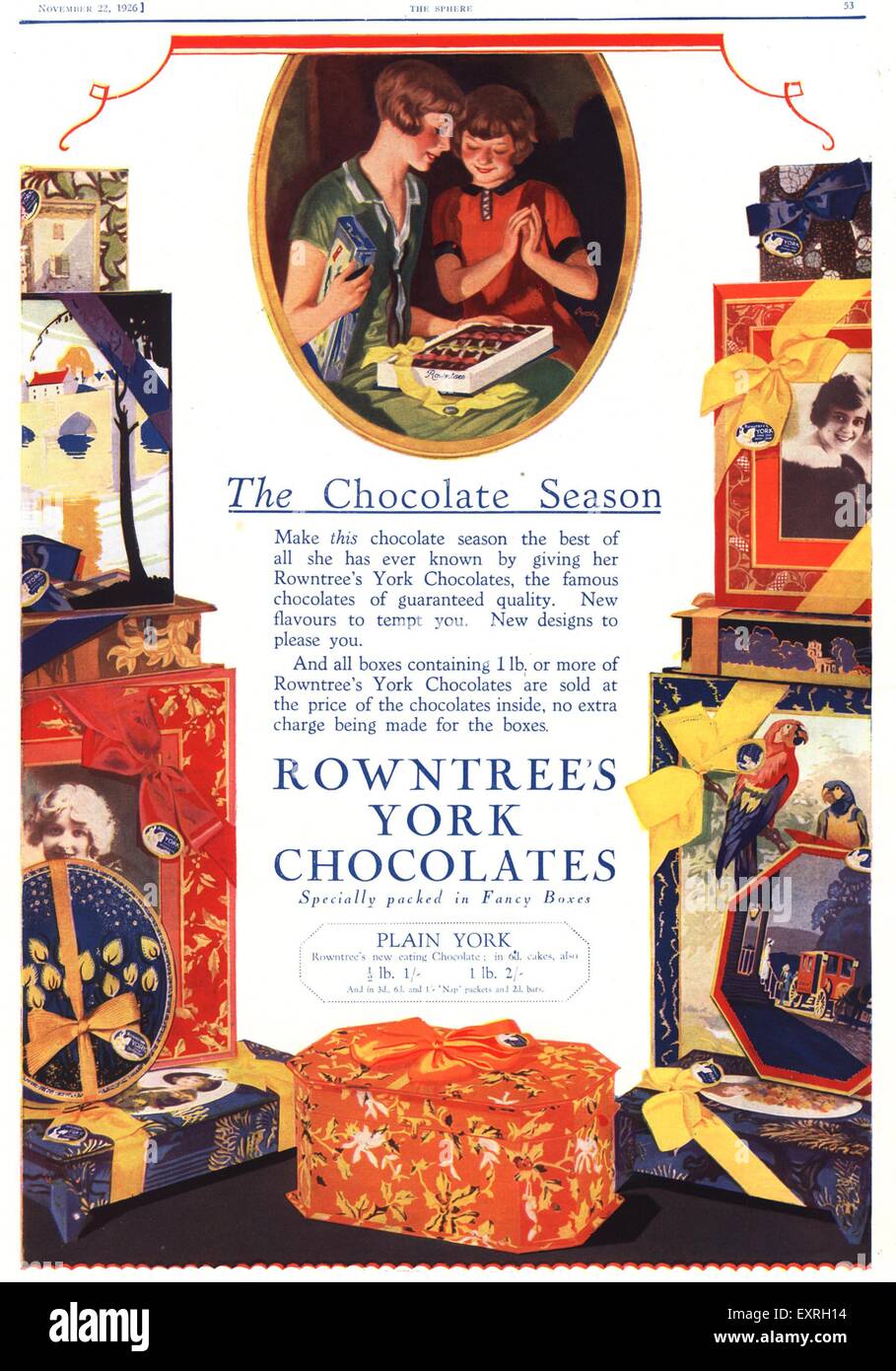 1920s advert chocolate hi-res stock photography and images - Alamy
