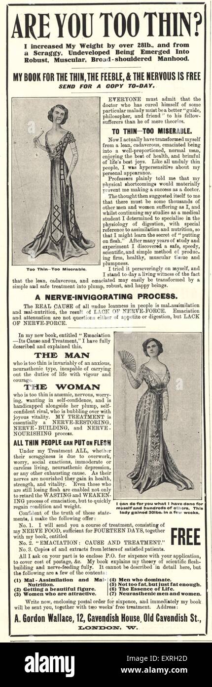1900s UK Weight Gain Magazine Advert Stock Photo - Alamy