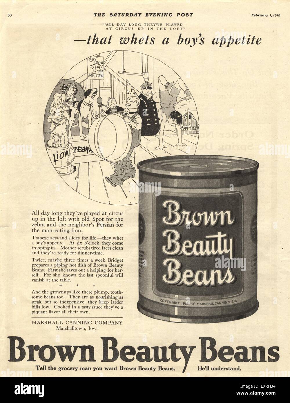 1910s USA Brown Beauty Beans Magazine Advert Stock Photo - Alamy