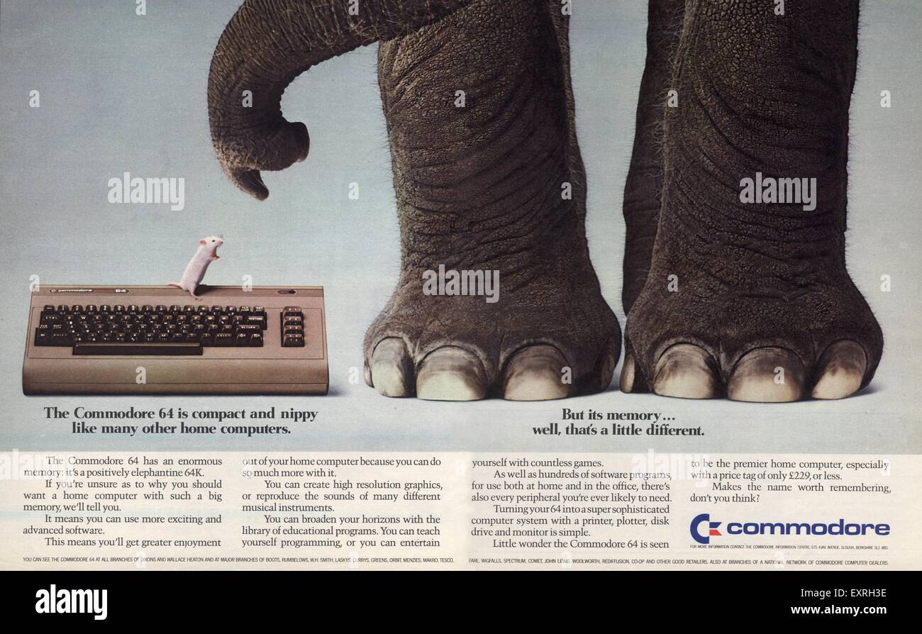 1980s UK Commodore Magazine Advert Stock Photo - Alamy
