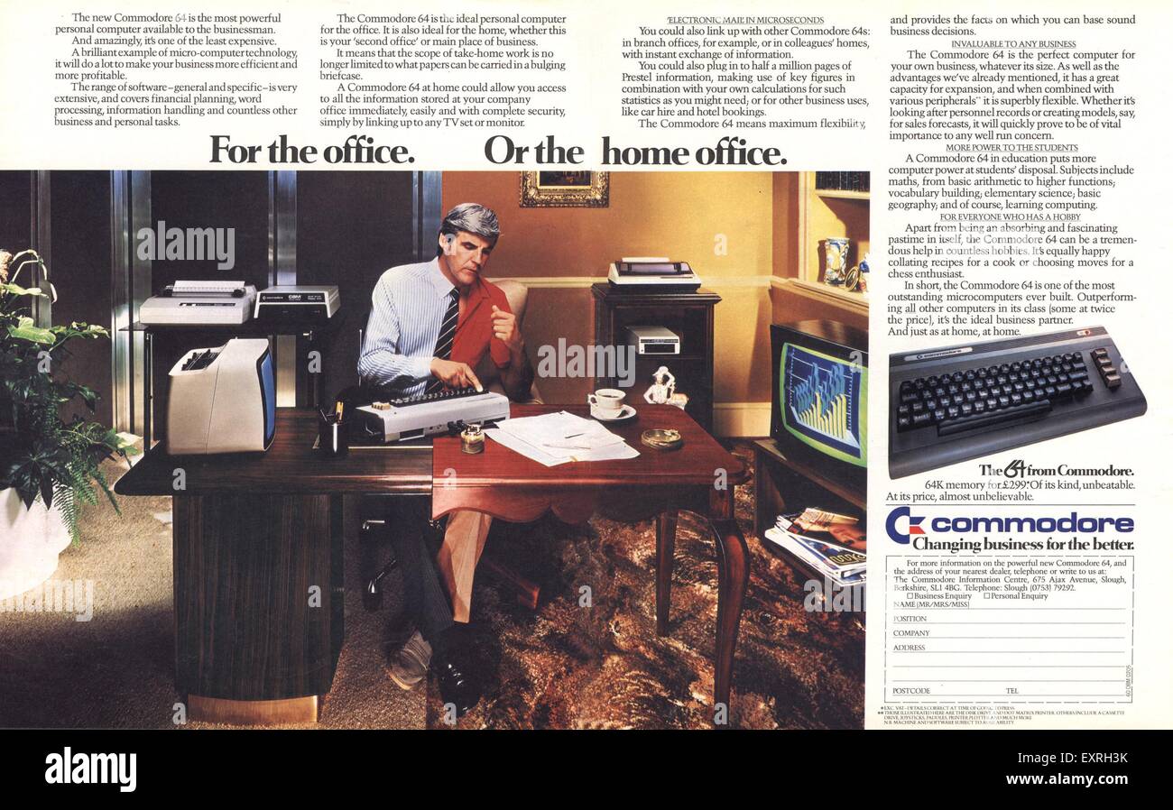 1980s UK Commodore Magazine Advert Stock Photo - Alamy
