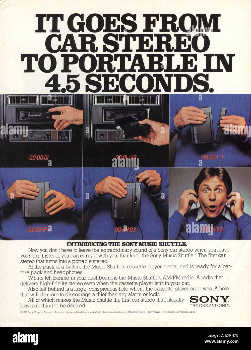 1980s USA Sony Magazine Advert Stock Photo - Alamy
