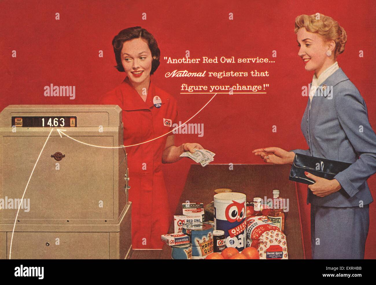 1950s USA National Cash Registers Magazine Advert (detail Stock Photo ...