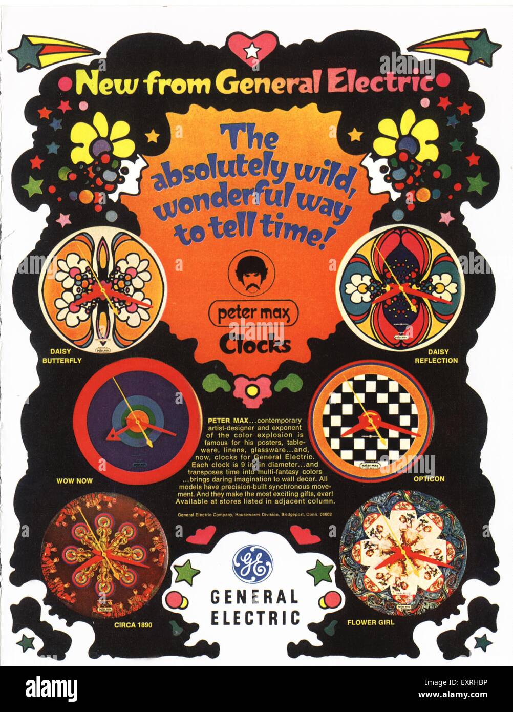 1960s USA Peter Max Magazine Advert Stock Photo - Alamy