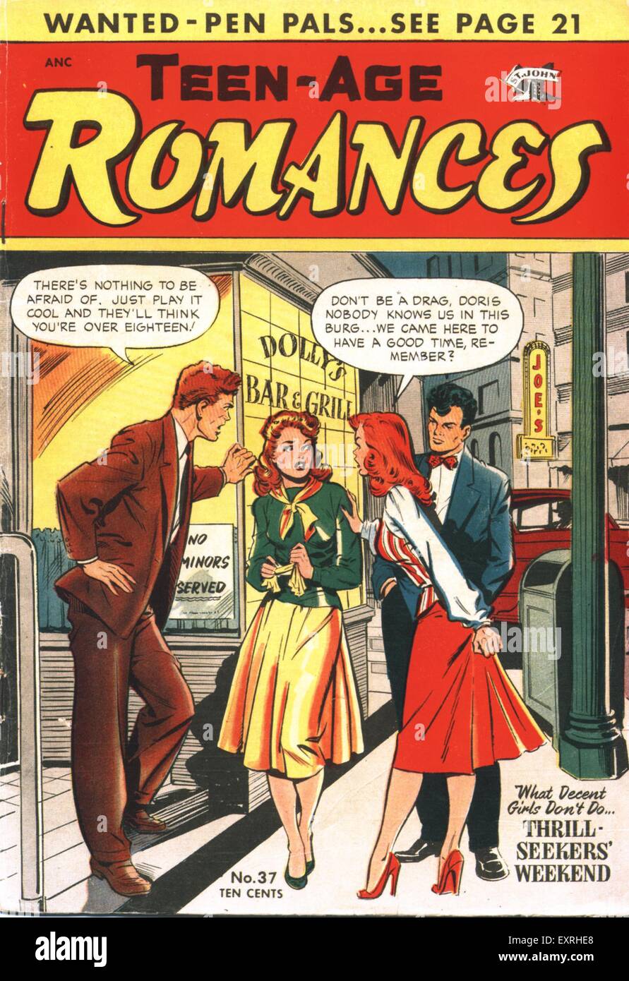 1950s USA Teen-Age Romance Magazine Cover Stock Photo - Alamy
