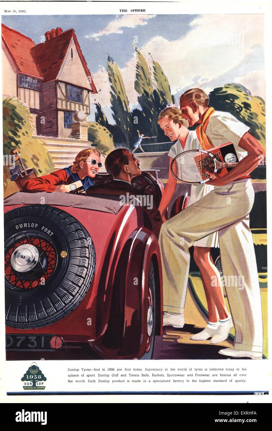 1930s UK Dunlop Magazine Advert Stock Photo - Alamy