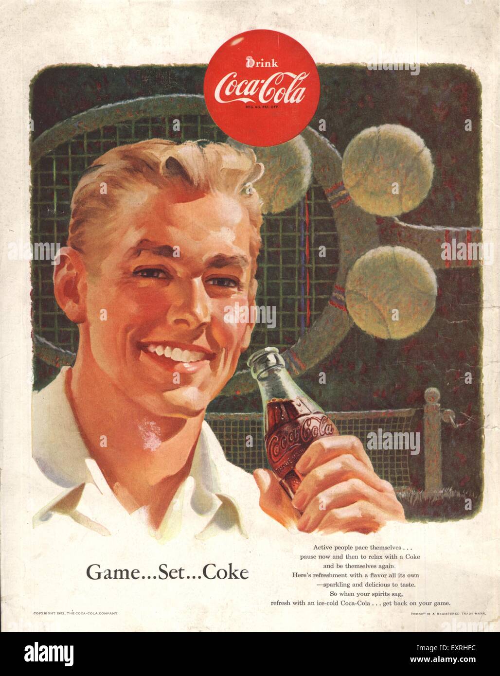1950s USA Coca-Cola Magazine Advert Stock Photo - Alamy