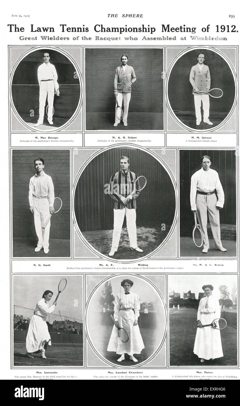 1910s UK Wimbledon Magazine Plate Stock Photo - Alamy