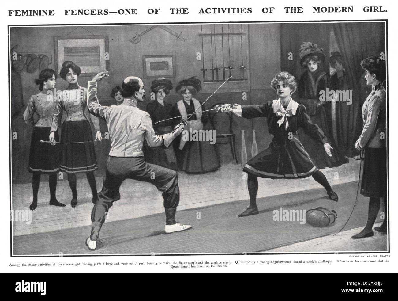 1900s UK Women Fencing Magazine Plate Stock Photo - Alamy