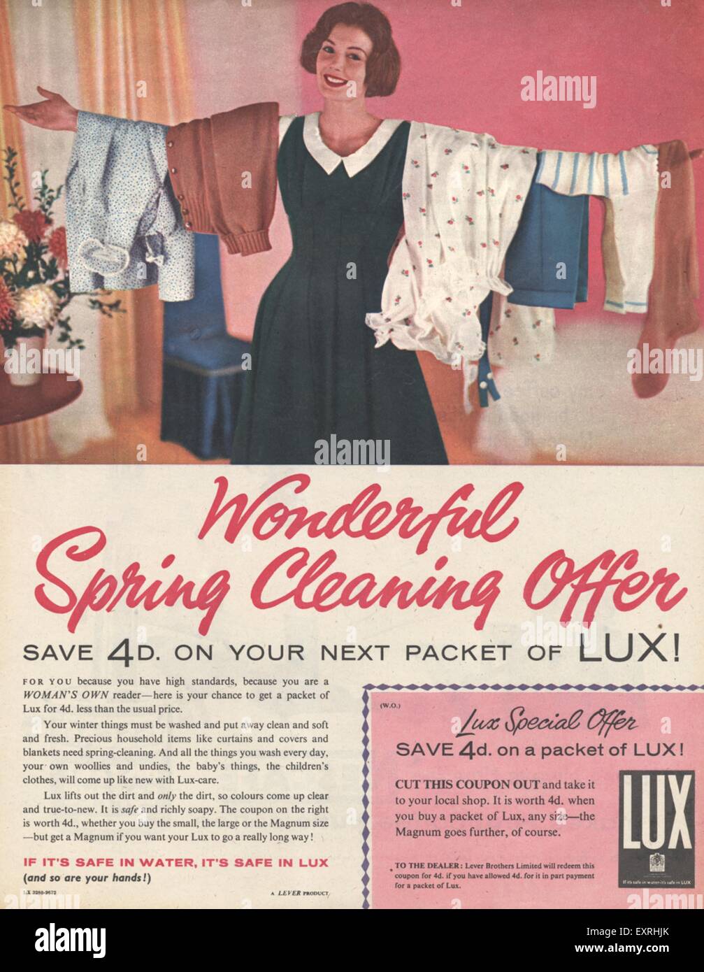 1950s UK Lux Magazine Advert Stock Photo - Alamy