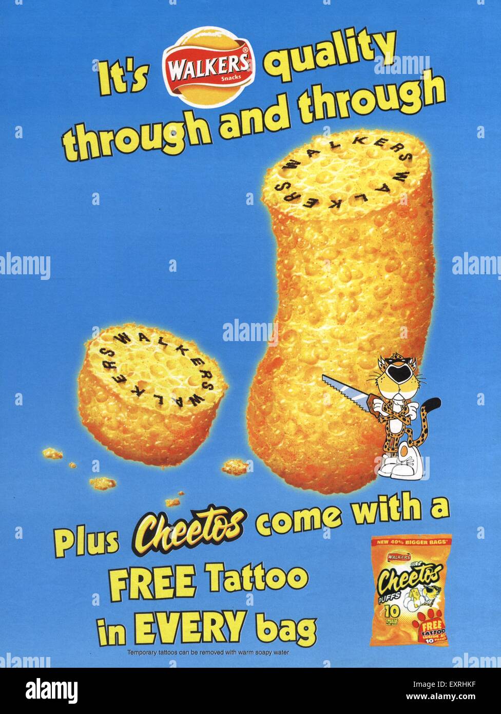 1990s UK Walkers Magazine Advert Stock Photo - Alamy