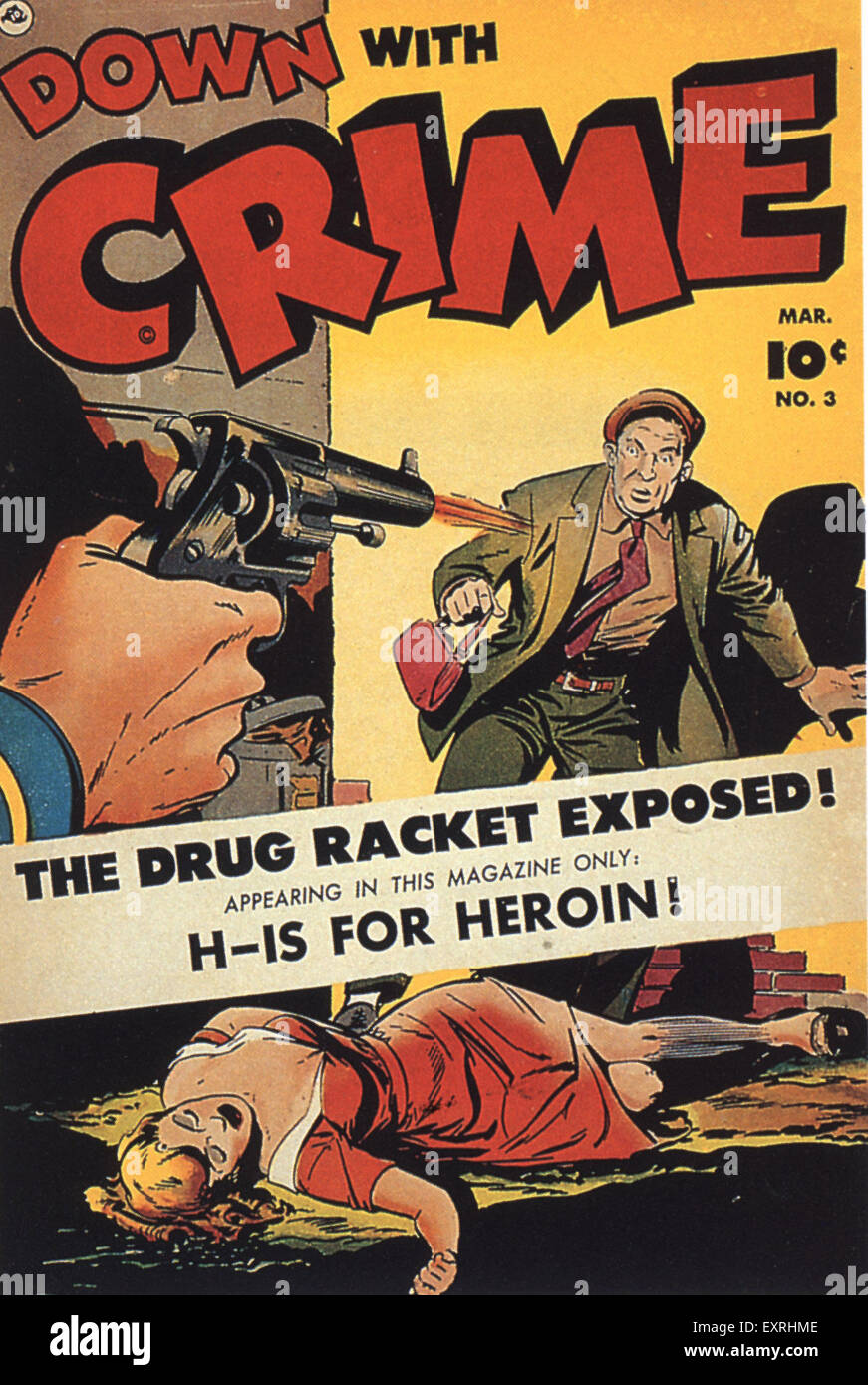 1950s USA Down With Crime Magazine Cover Stock Photo - Alamy