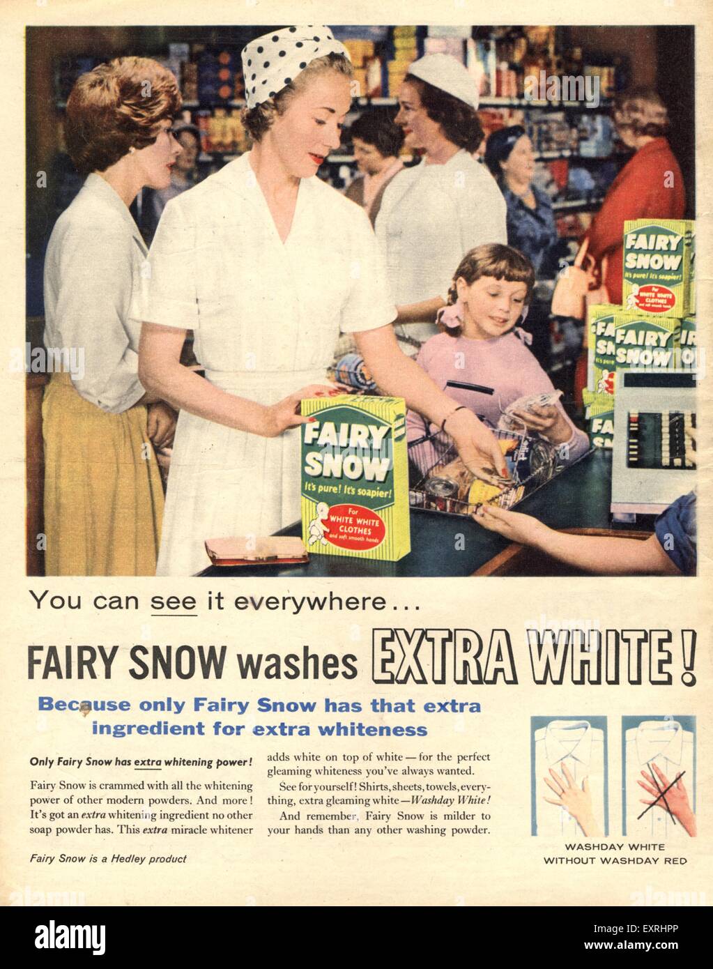 1950s UK Fairy Snow Magazine Advert Stock Photo - Alamy