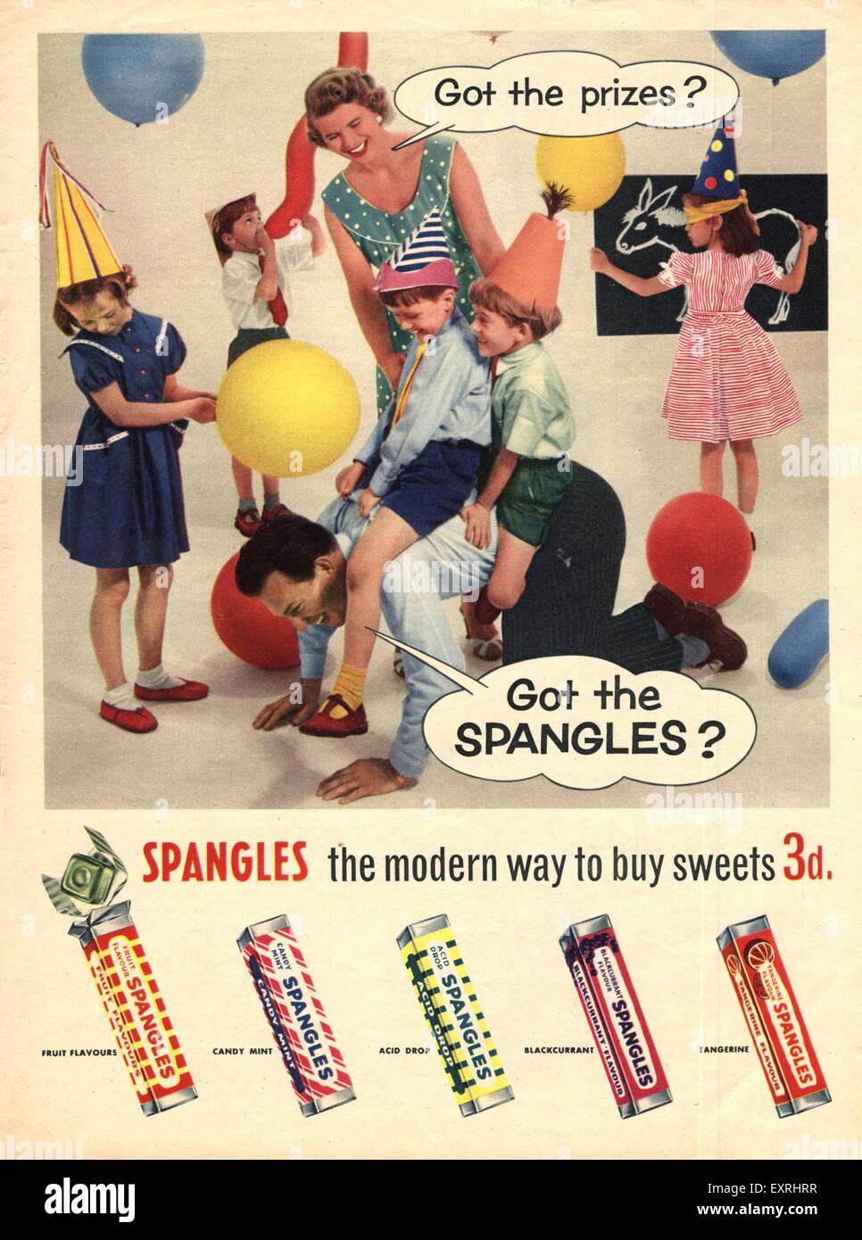 1950s UK Spangles Magazine Advert Stock Photo - Alamy