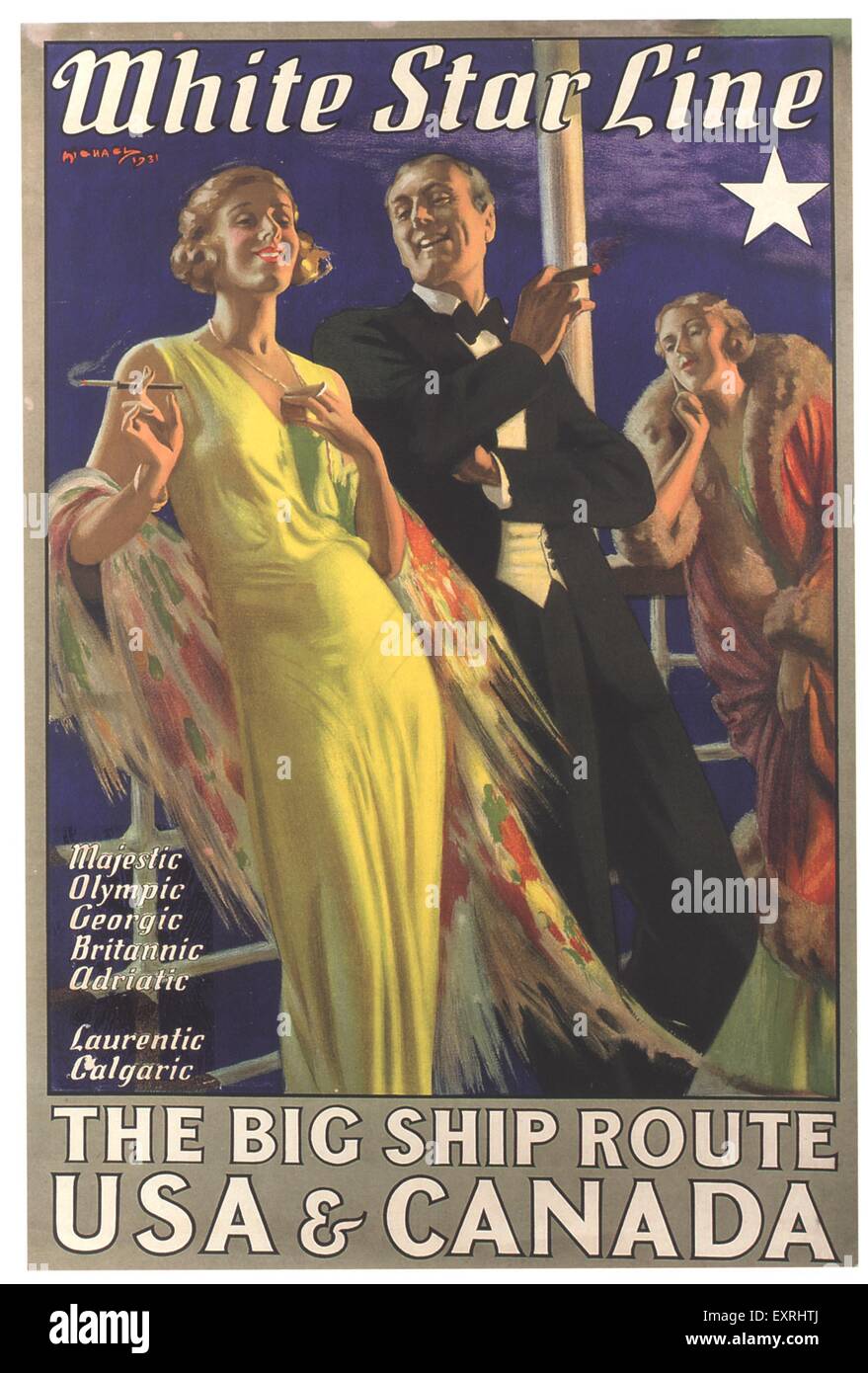 White star line poster hi-res stock photography and images - Alamy