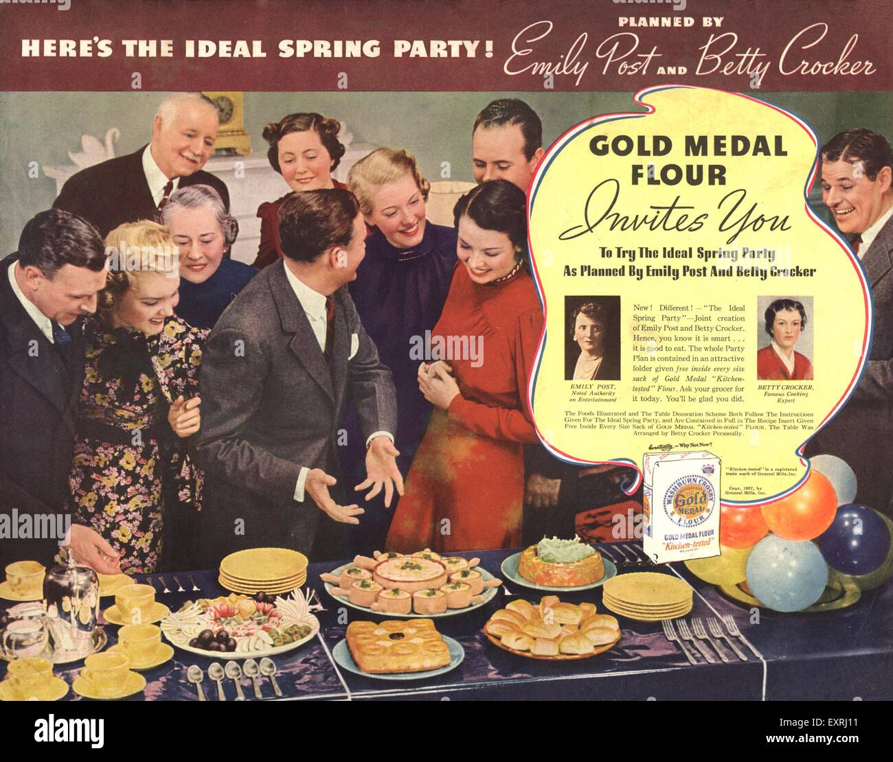 1930s USA Gold Medal Flour Magazine Advert Stock Photo - Alamy