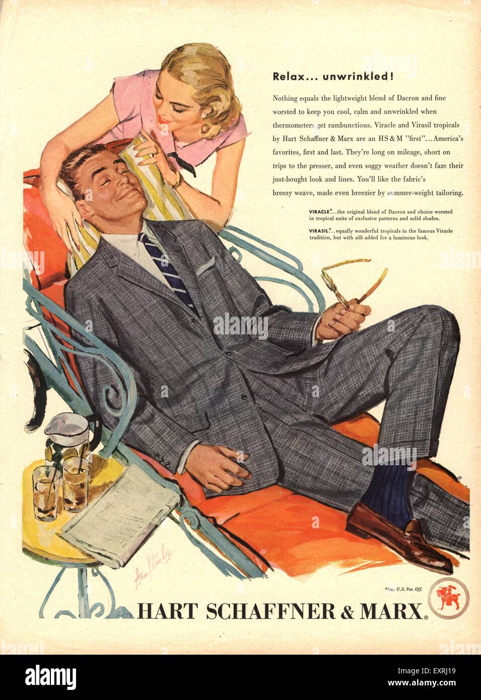 1950s USA Hart Schaffner Marx Magazine Advert Stock Photo - Alamy