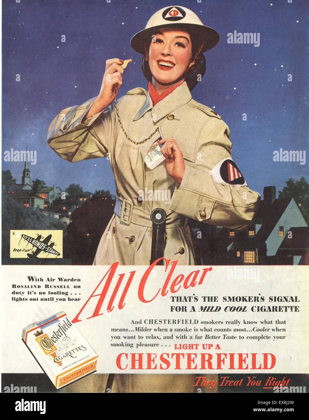 1940s USA Chesterfield Magazine Advert Stock Photo - Alamy