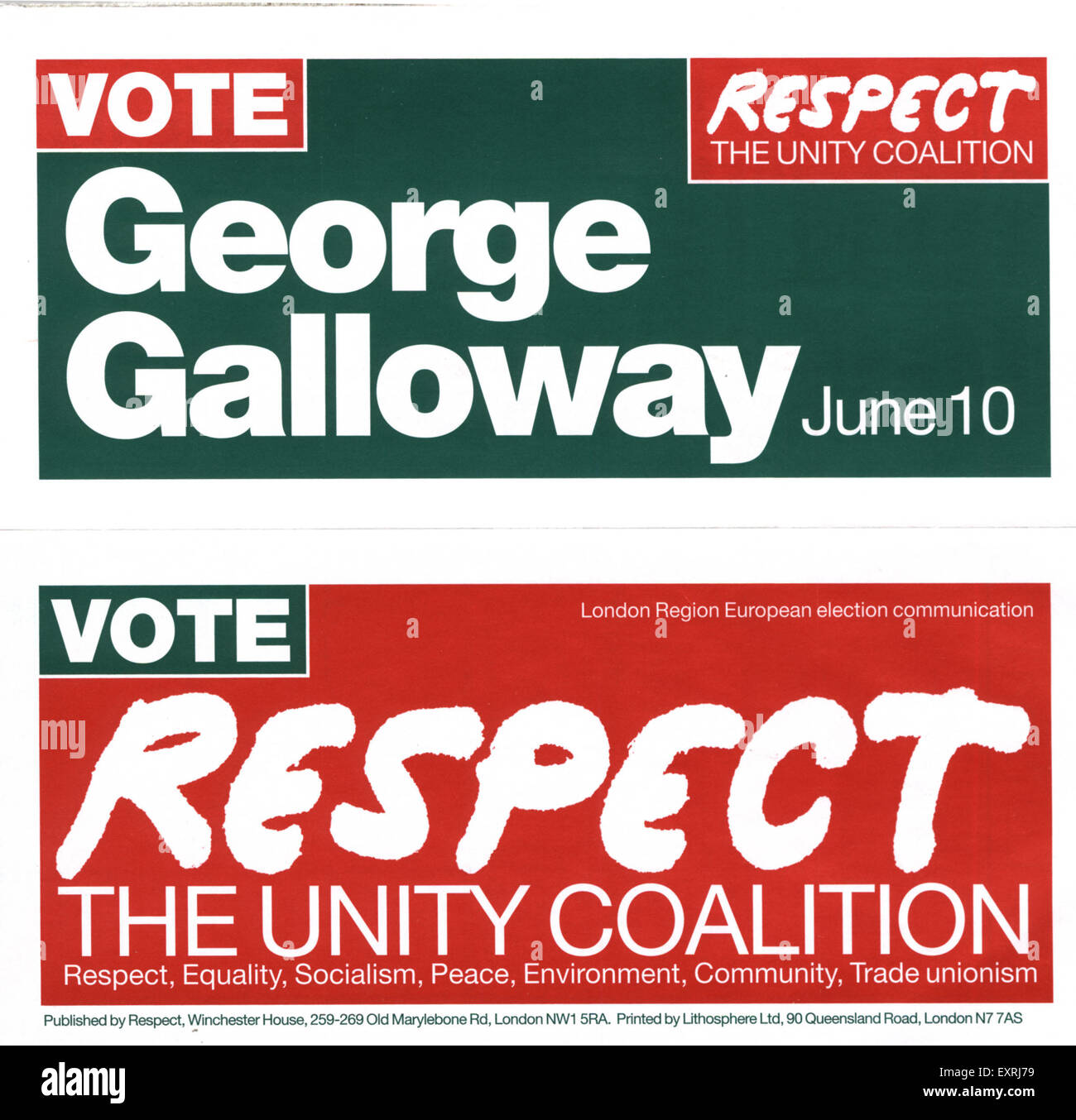 2000s UK The Unity Coalition Poster Stock Photo - Alamy