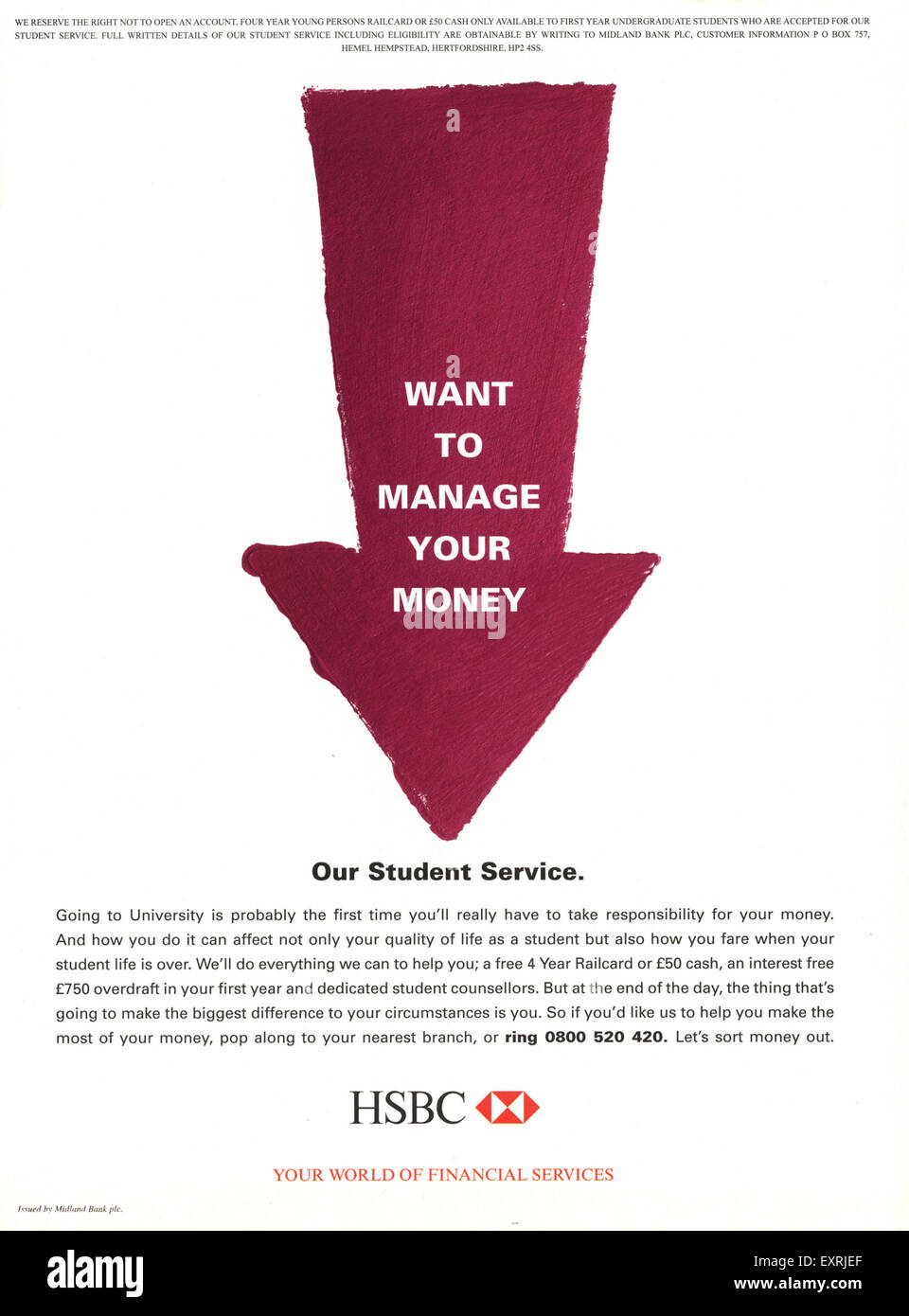 1990s UK HSBC Magazine Advert Stock Photo - Alamy