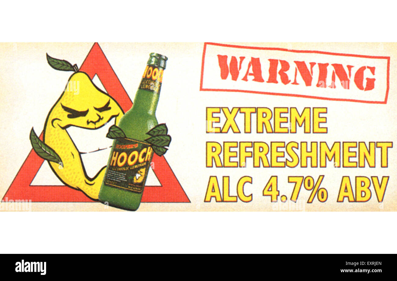 1990s UK Hooch Magazine Advert Stock Photo - Alamy