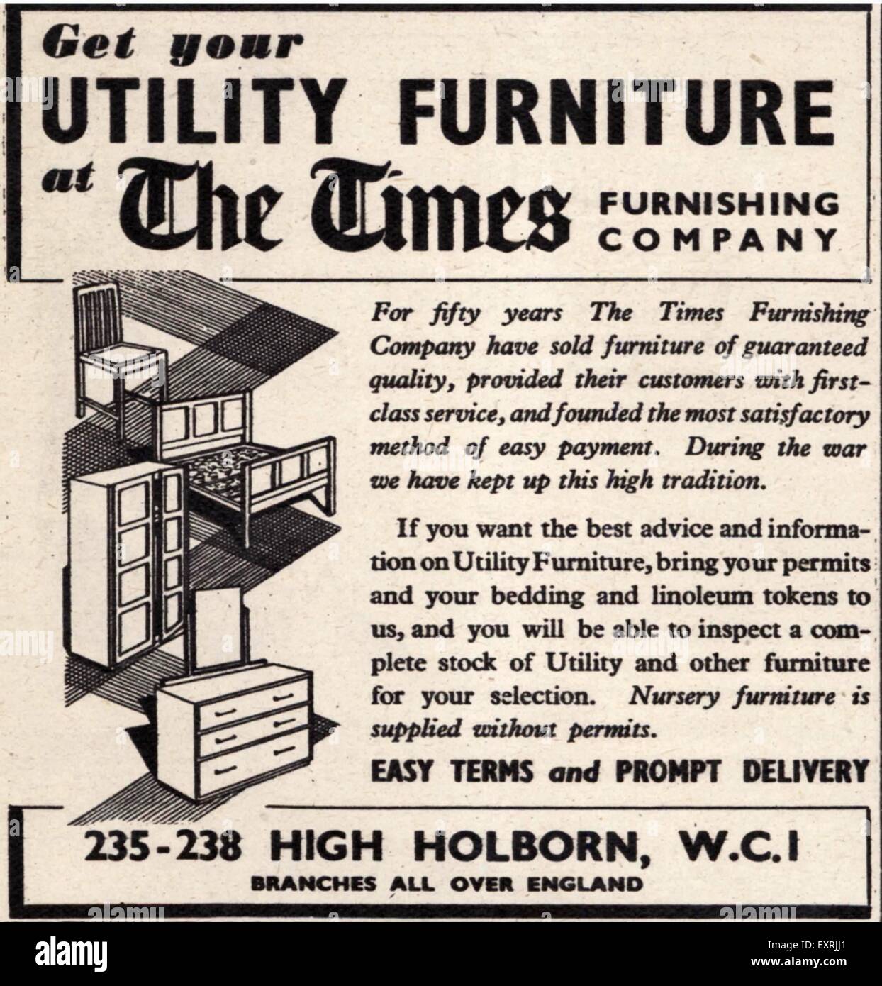 1940s UK The Times Magazine Advert Stock Photo - Alamy