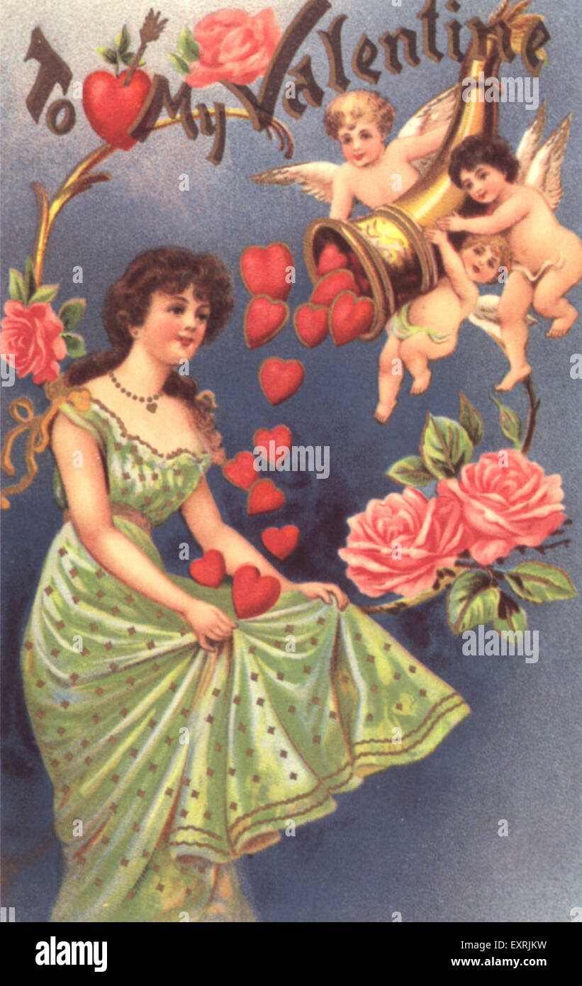 1900s UK Valentines Day Greetings Card Stock Photo - Alamy