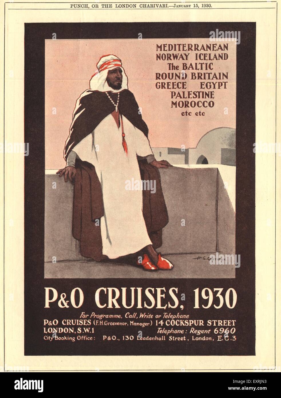 1930s UK P & O Poster Stock Photo - Alamy