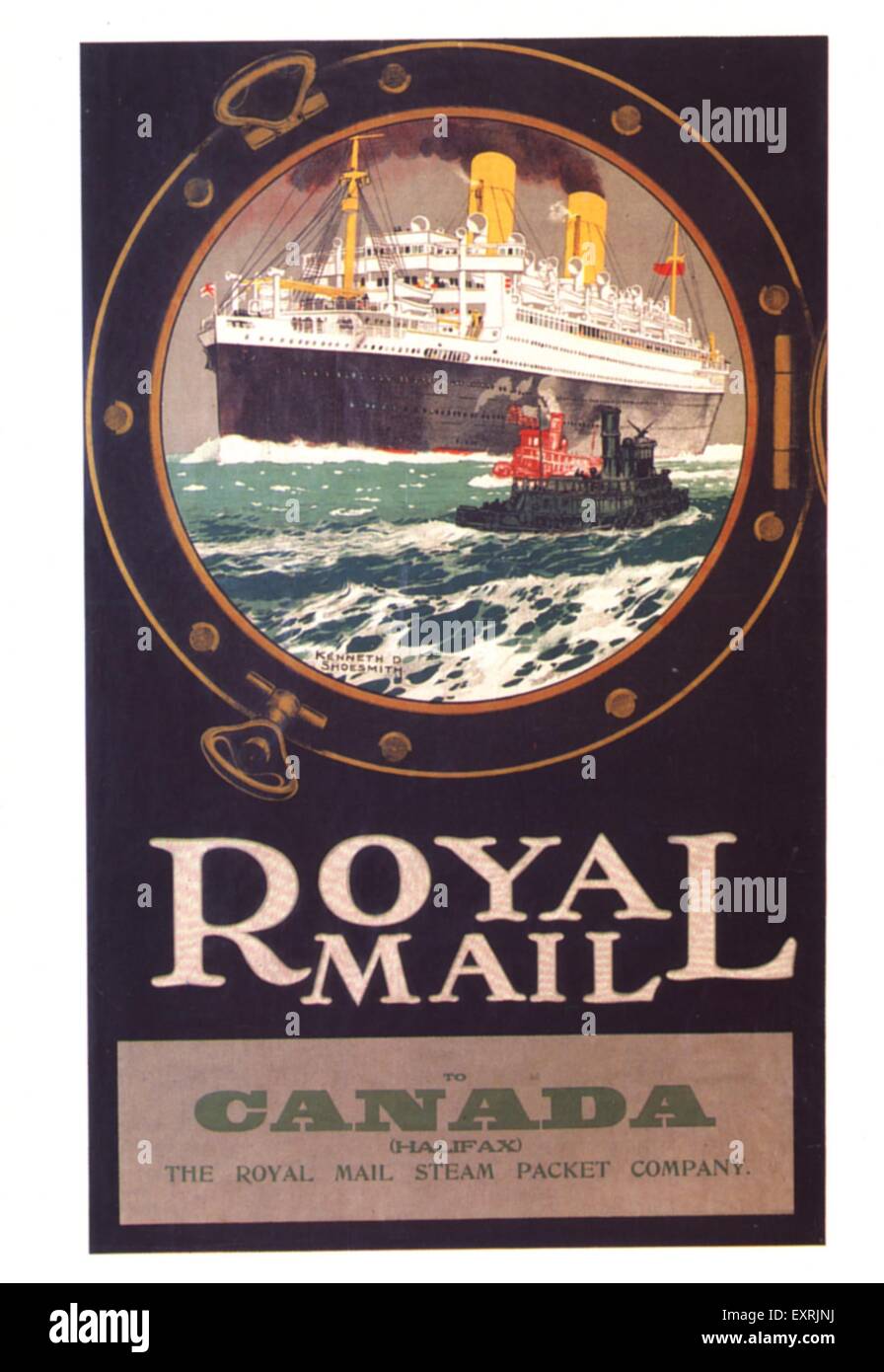 1920s UK Royal Mail Line Cruises Poster Stock Photo - Alamy