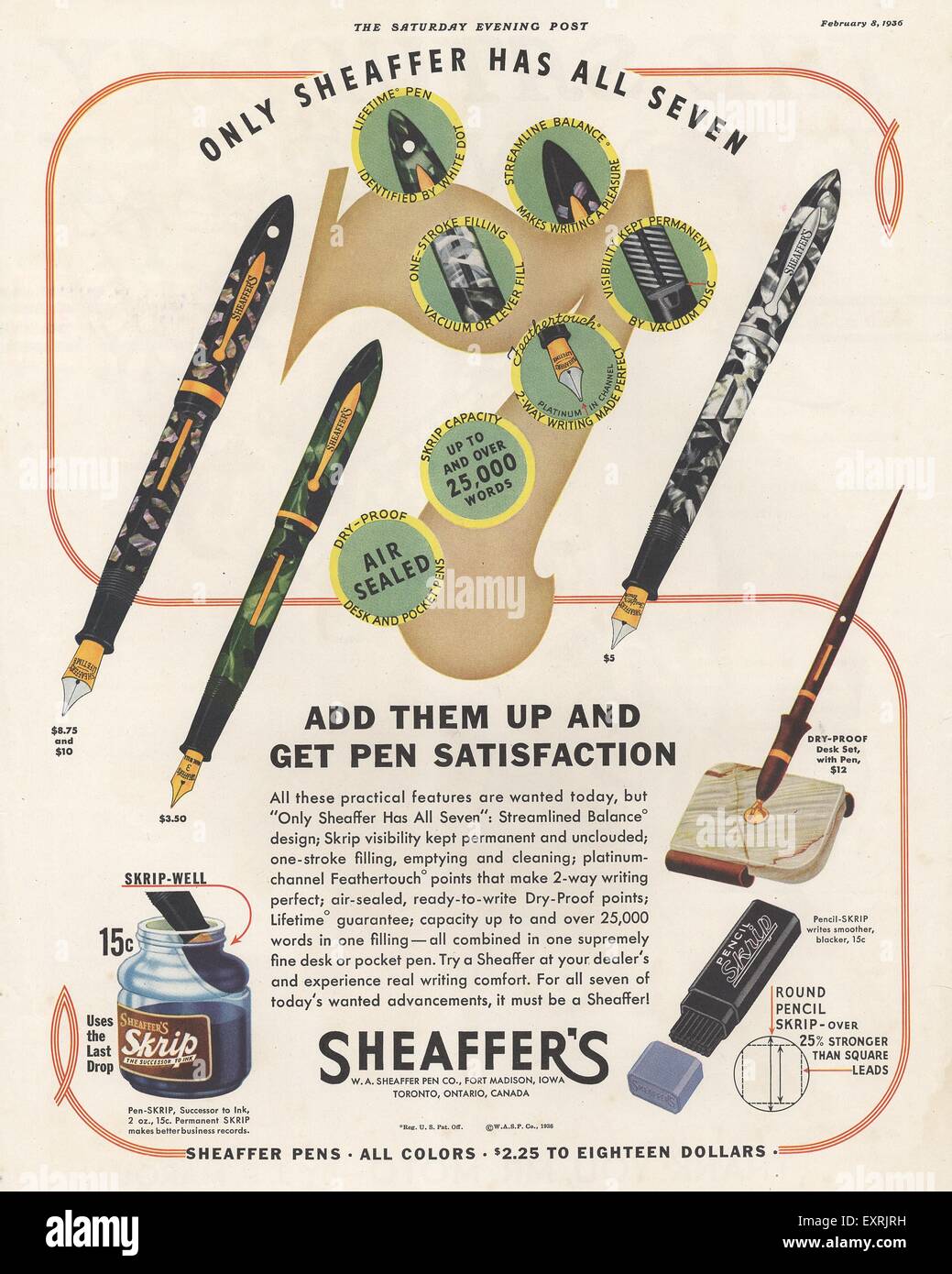 Sheaffer's hi-res stock photography and images - Alamy