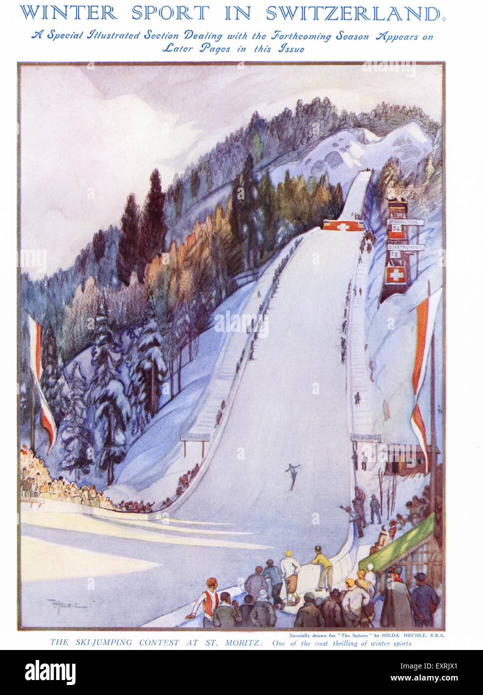 1920s UK Winter Sports Magazine Plate Stock Photo - Alamy