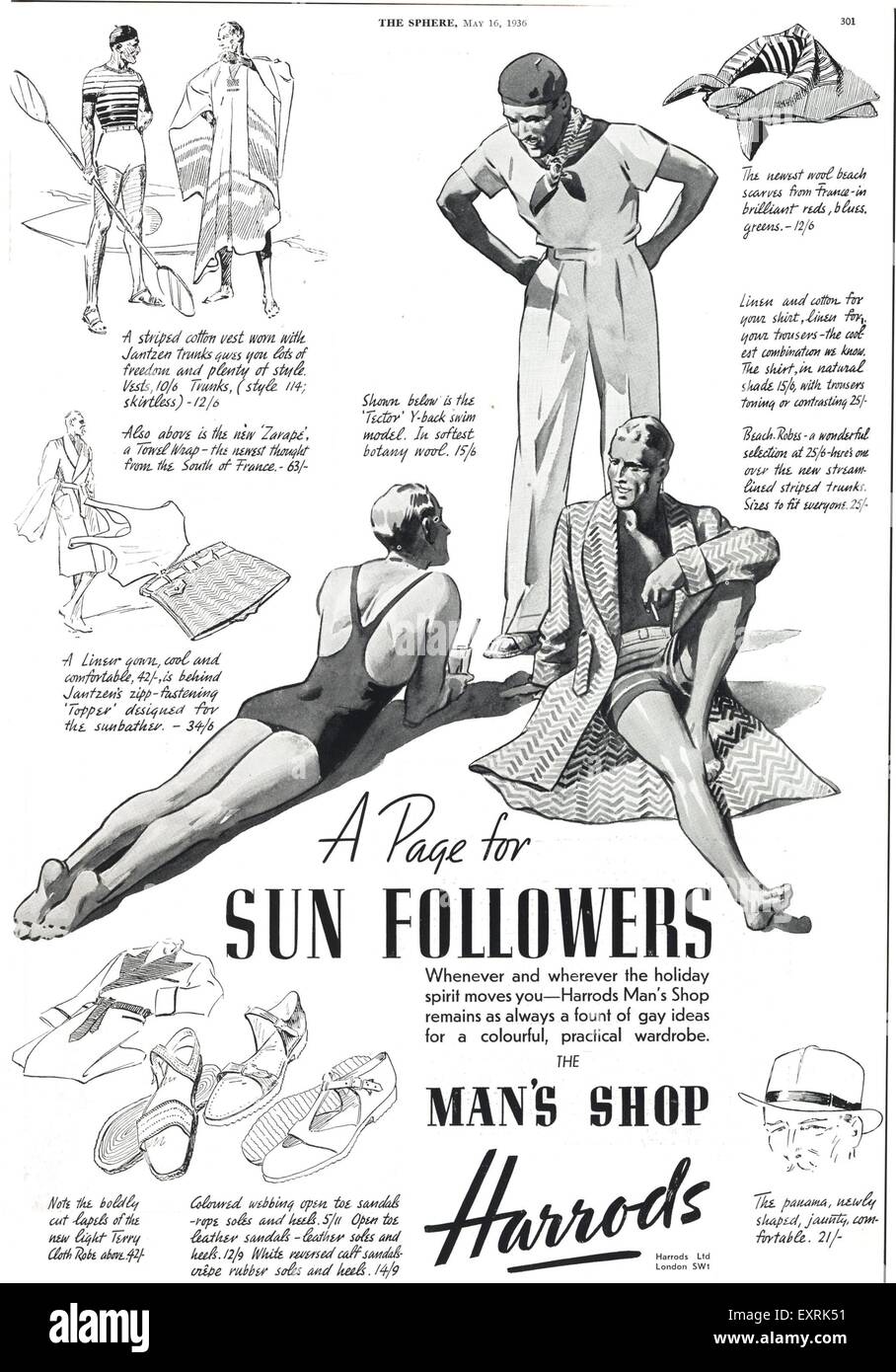 1930s UK Harrods Magazine Advert Stock Photo - Alamy
